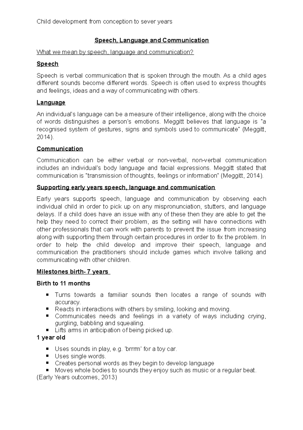 Child development from conception to seven years - As a child ages ...