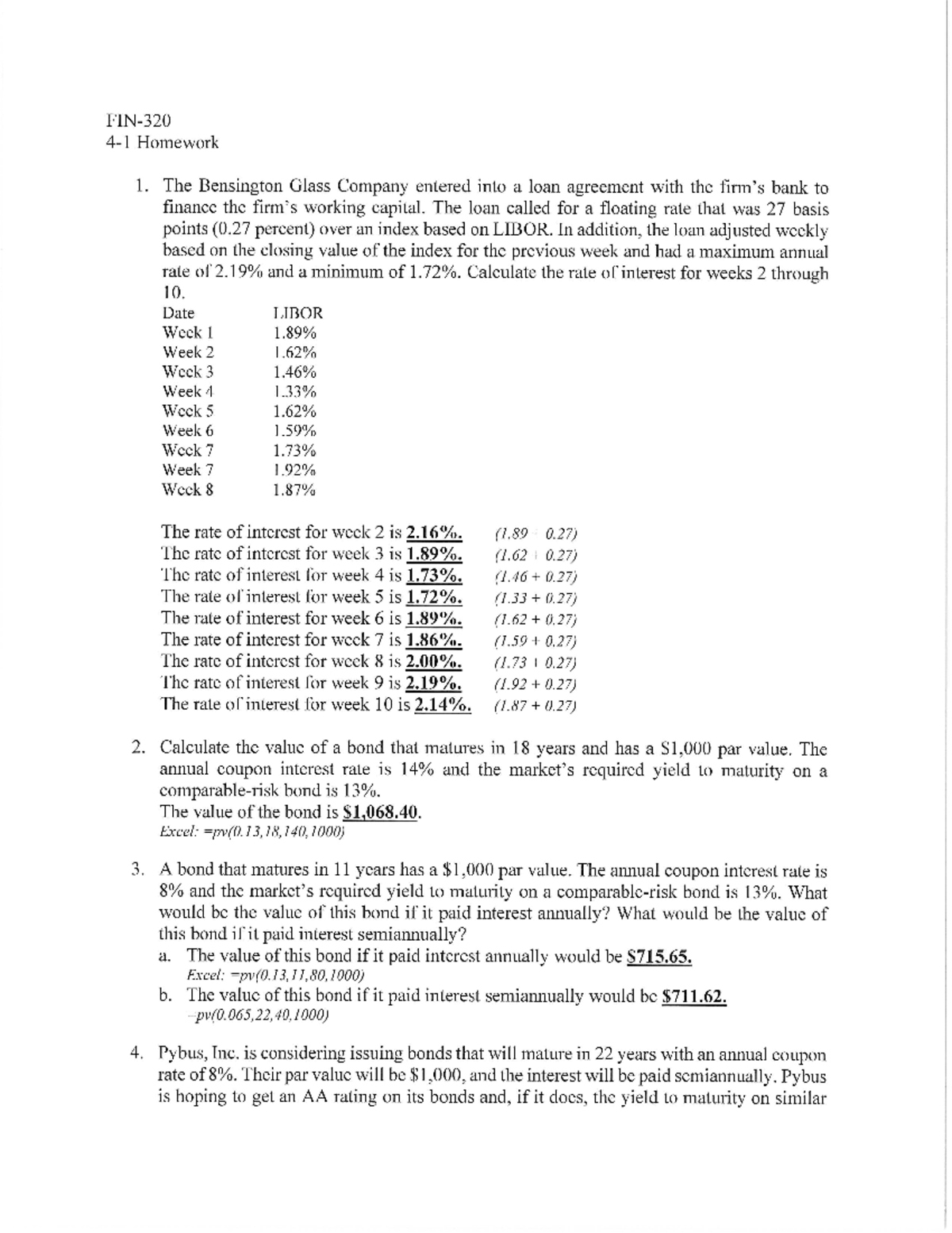 FIN 320 Module 4 1 Homework FIN320 StuDocu