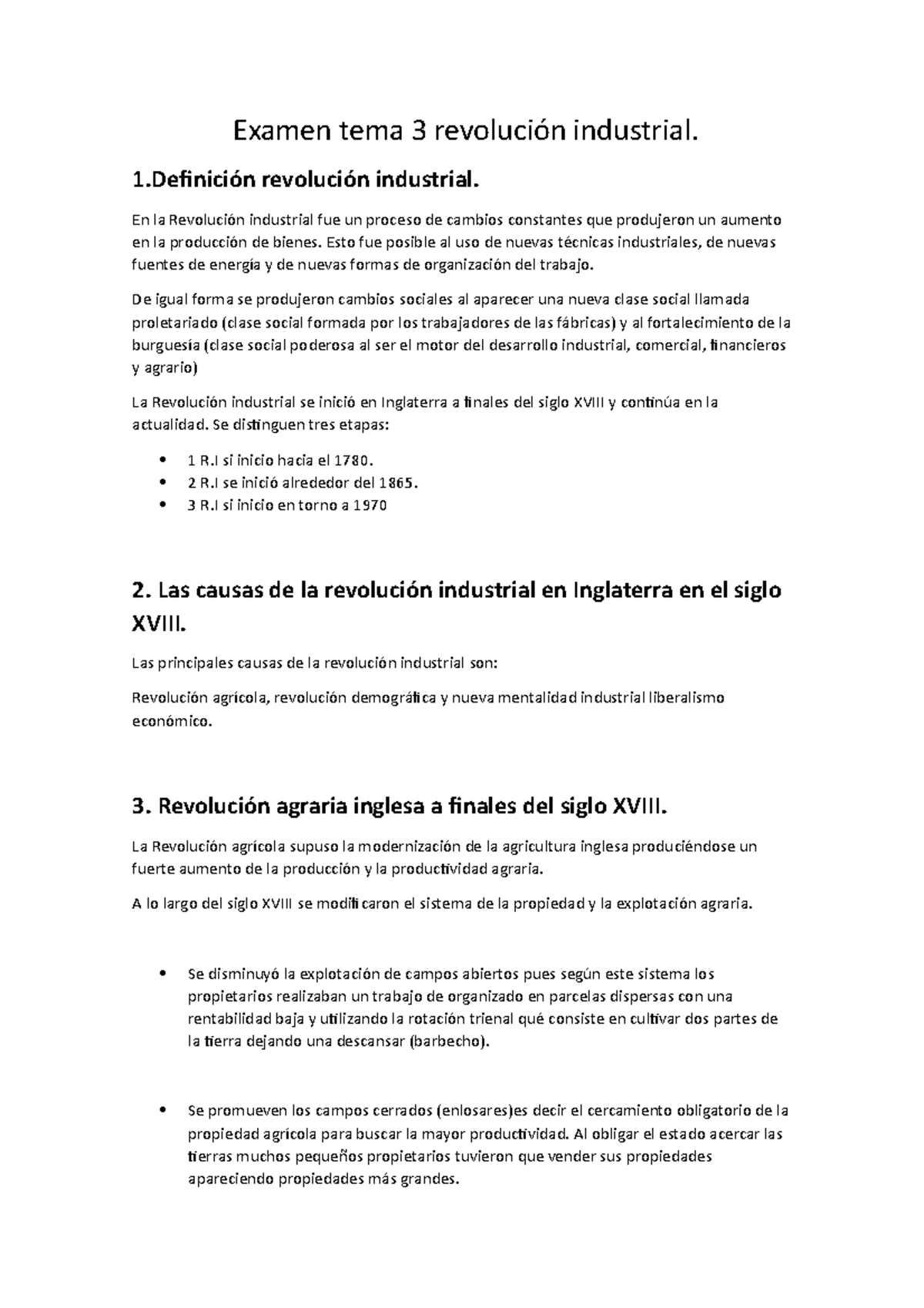 Examen tema 3 revolución industrial (Alejandro) - Examen tema 3 ...