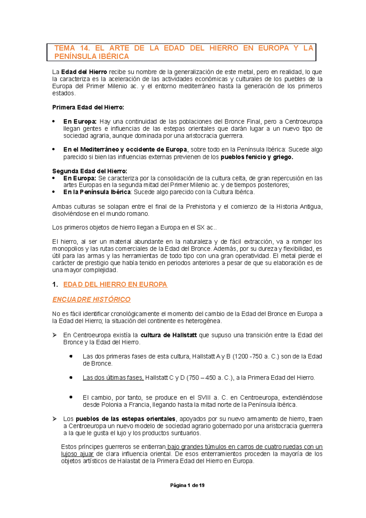 Tema 14. Edad del Hierro - TEMA 14. EL ARTE DE LA EDAD DEL HIERRO EN ...