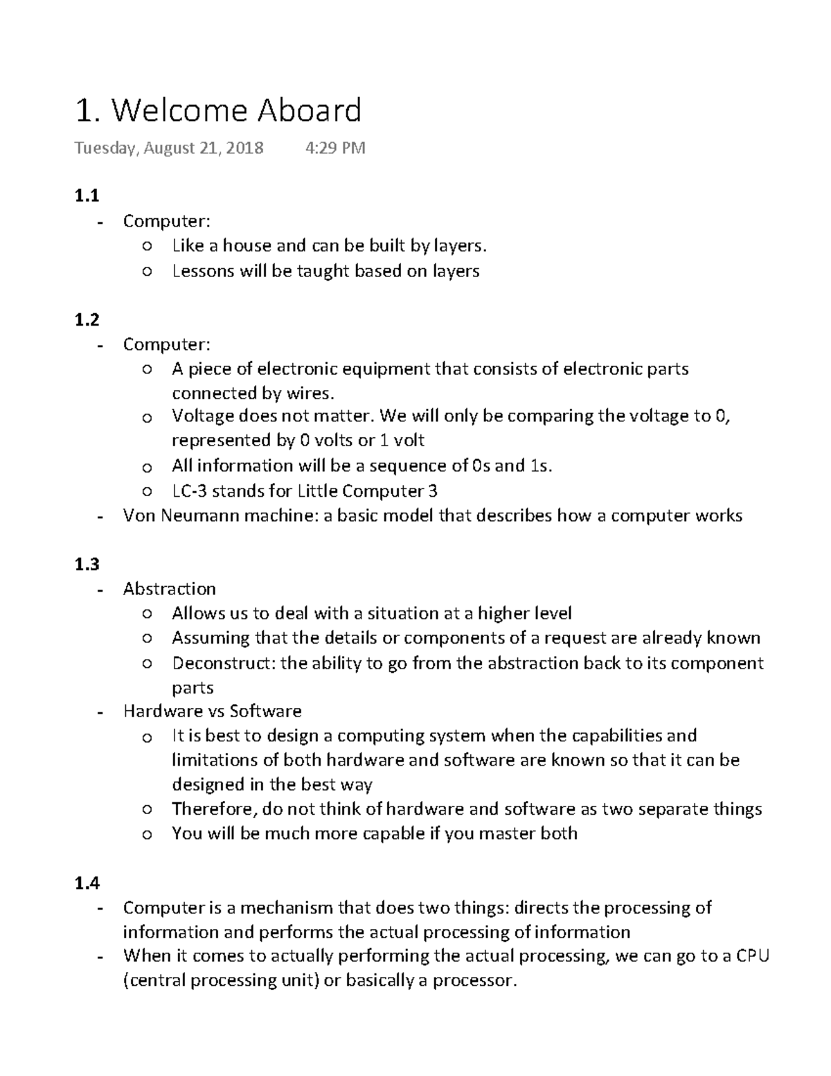 Ch1. Welcome Aboard - 1. Welcome Aboard Tuesday, August 21, 2018 4:29 ...