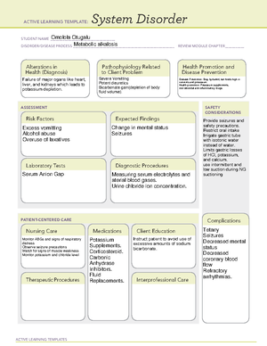 Respiratory alkalosis - ACTIVE LEARNING TEMPLATES System Disorder ...