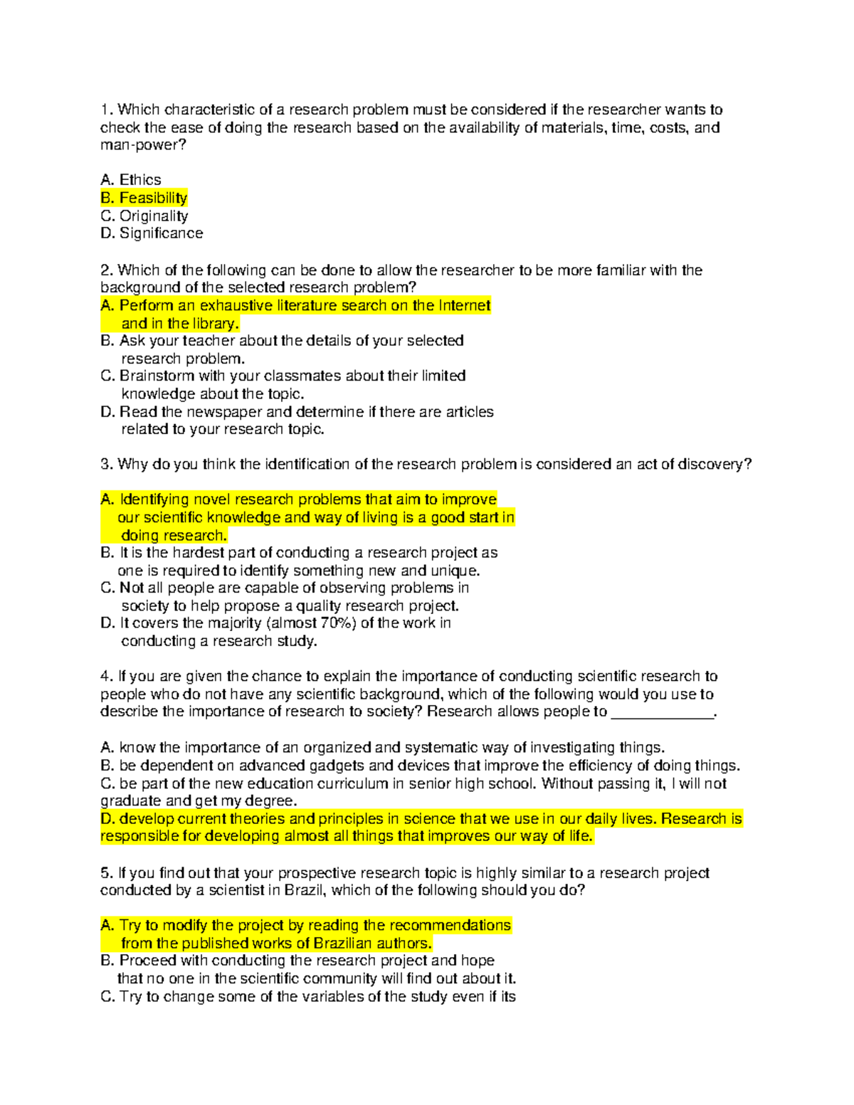 Capstone- Reviewer - Which characteristic of a research problem must be ...