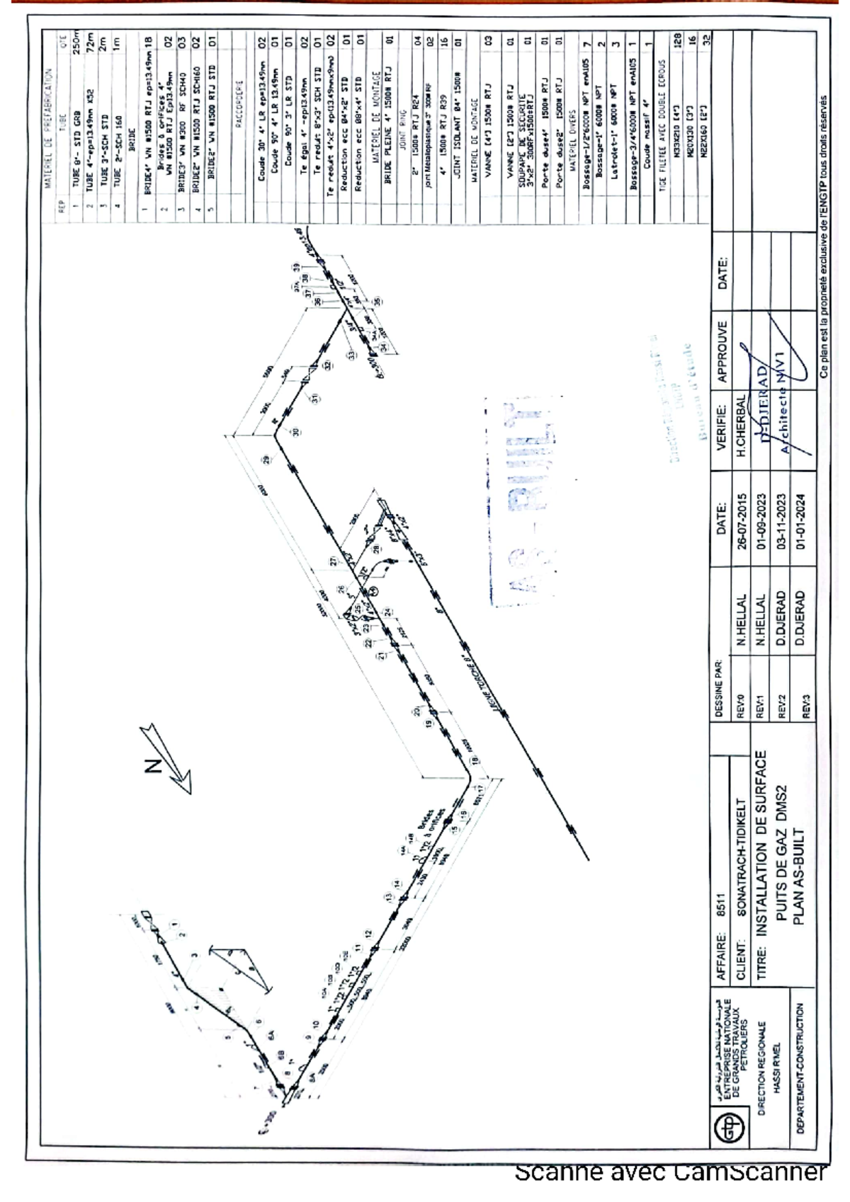 Asbuilt Plan Isométrique Installation de surface DMS-2 Tidikelt ...