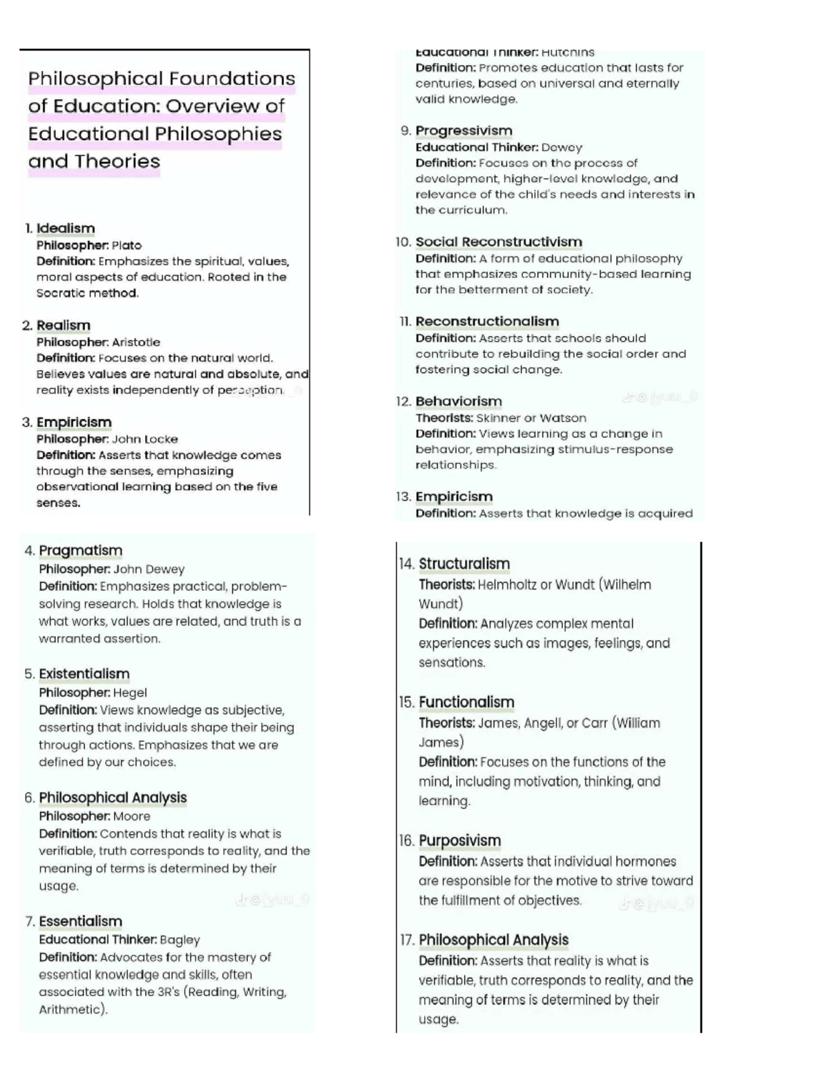 LET Notes 3 - FOR PROF ED BOOSTER - taucationar ininker: Hutchins ...