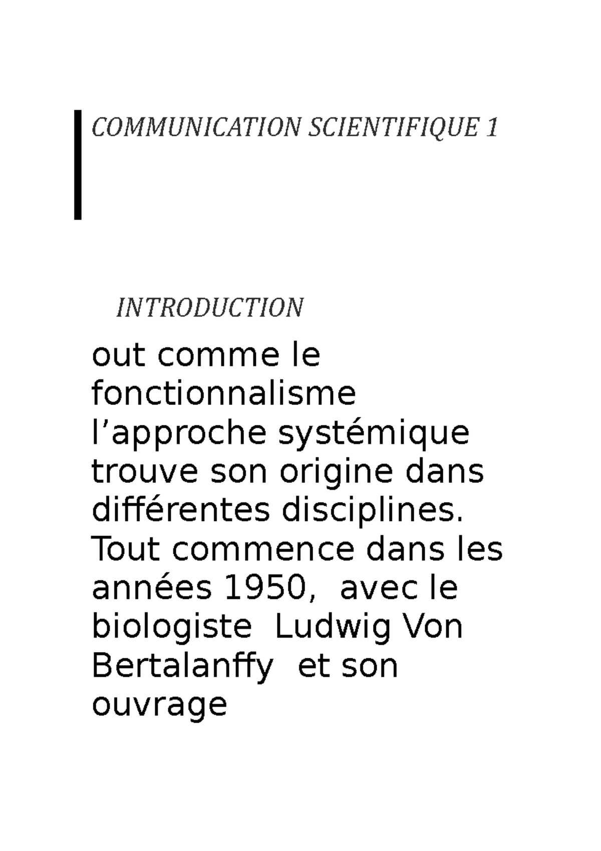 Communication scientifique 1 notes - COMMUNICATION SCIENTIFIQUE 1 ...