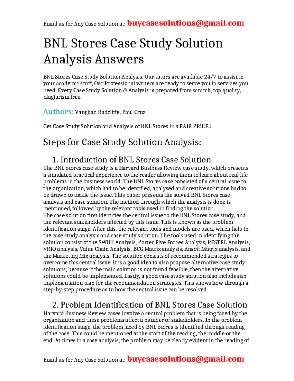 Case Solution BNL Stores - BNL Stores Case Study Solution Analysis ...