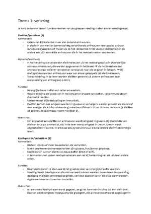 Biologie Samenvatting vertering, transport, gaswisseling & uitscheiding ...