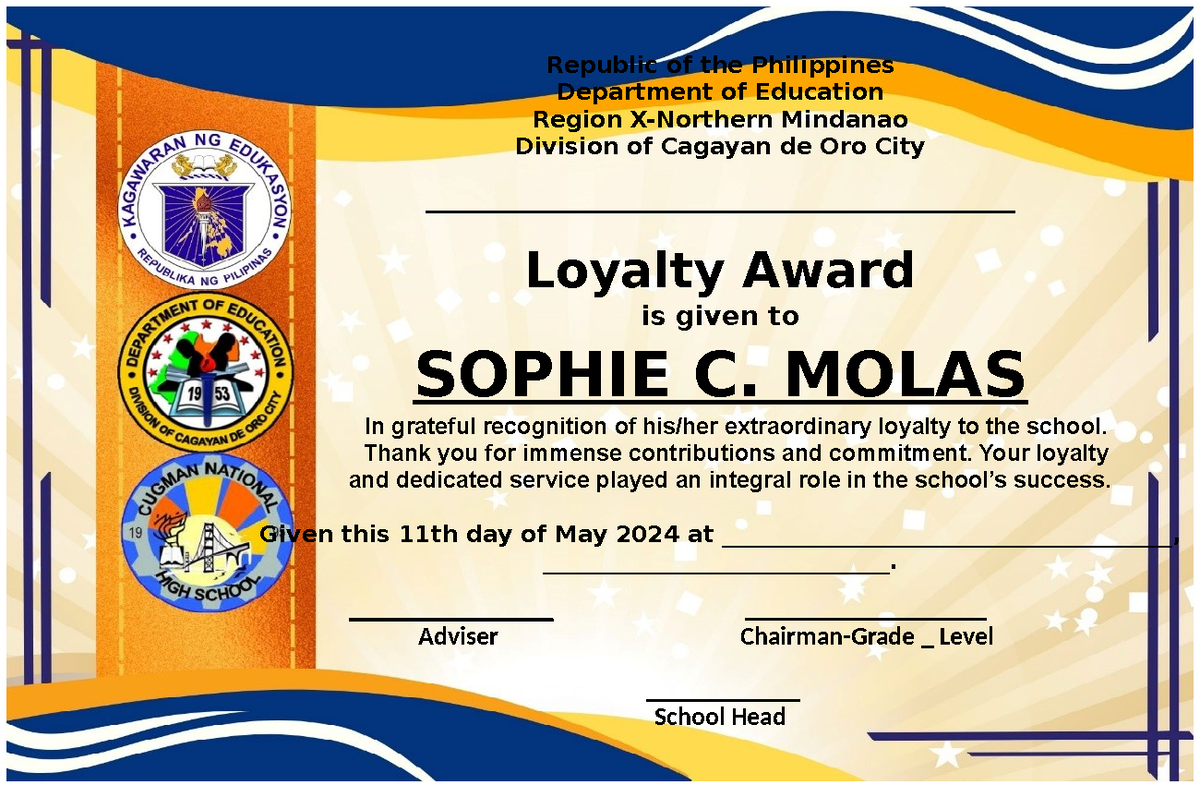 Loyalty-award - This are guide in making certificate and awards ...