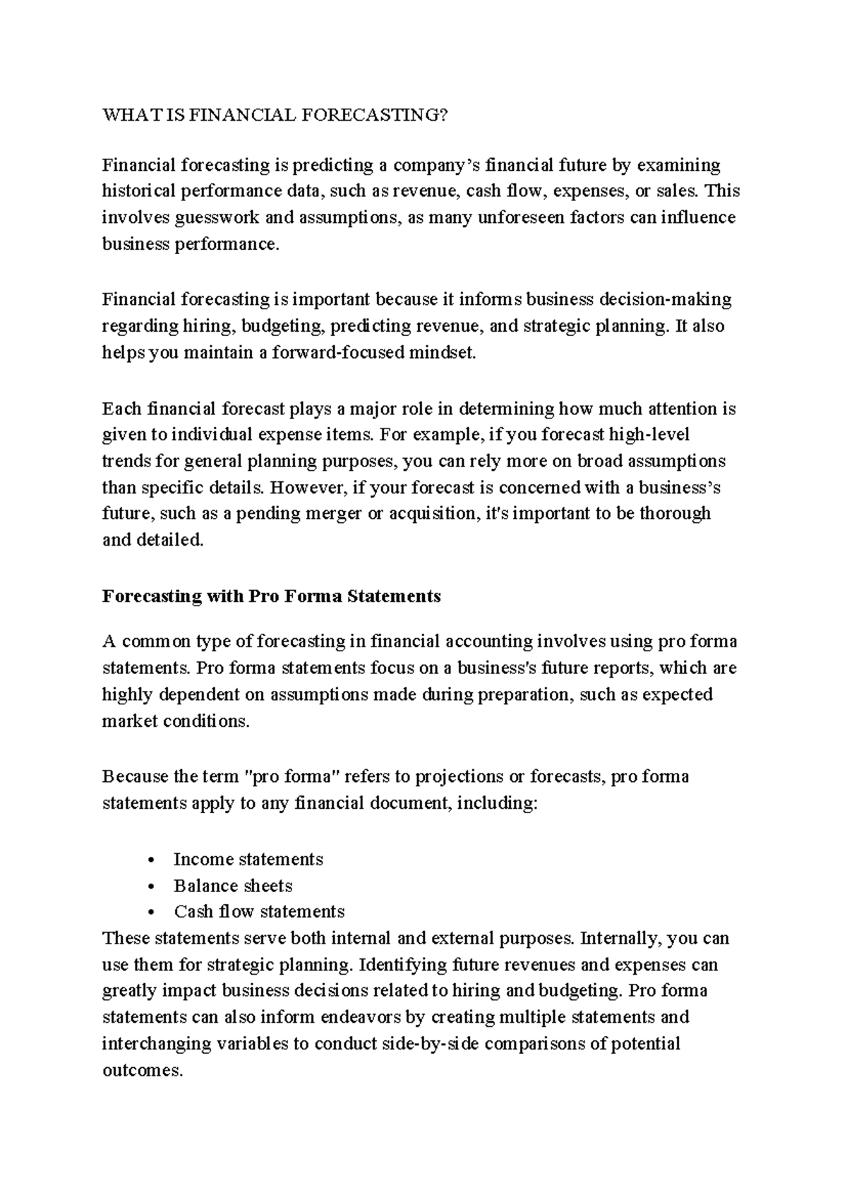 WHAT IS Financial Forecasting - WHAT IS FINANCIAL FORECASTING ...