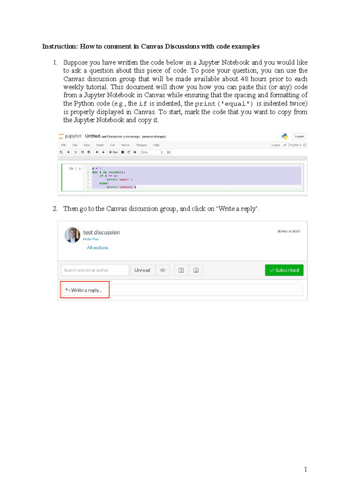 How to comment in Canvas Discussions with code examples - Filosofie van ...