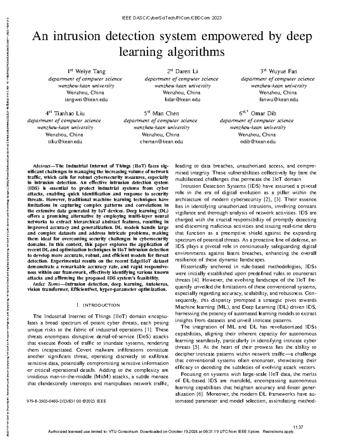 An Intrusion Detection System Empowered by Deep Learning Algorithms ...