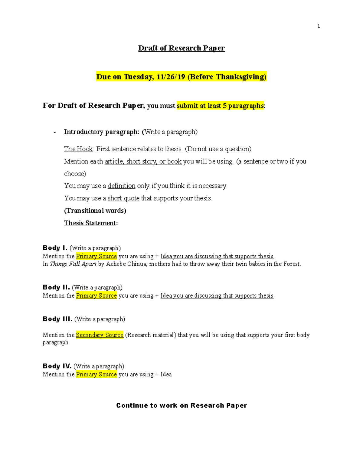 JJJ Research Paper ENG130 - Draft of Research Paper Due on Tuesday, 11 ...