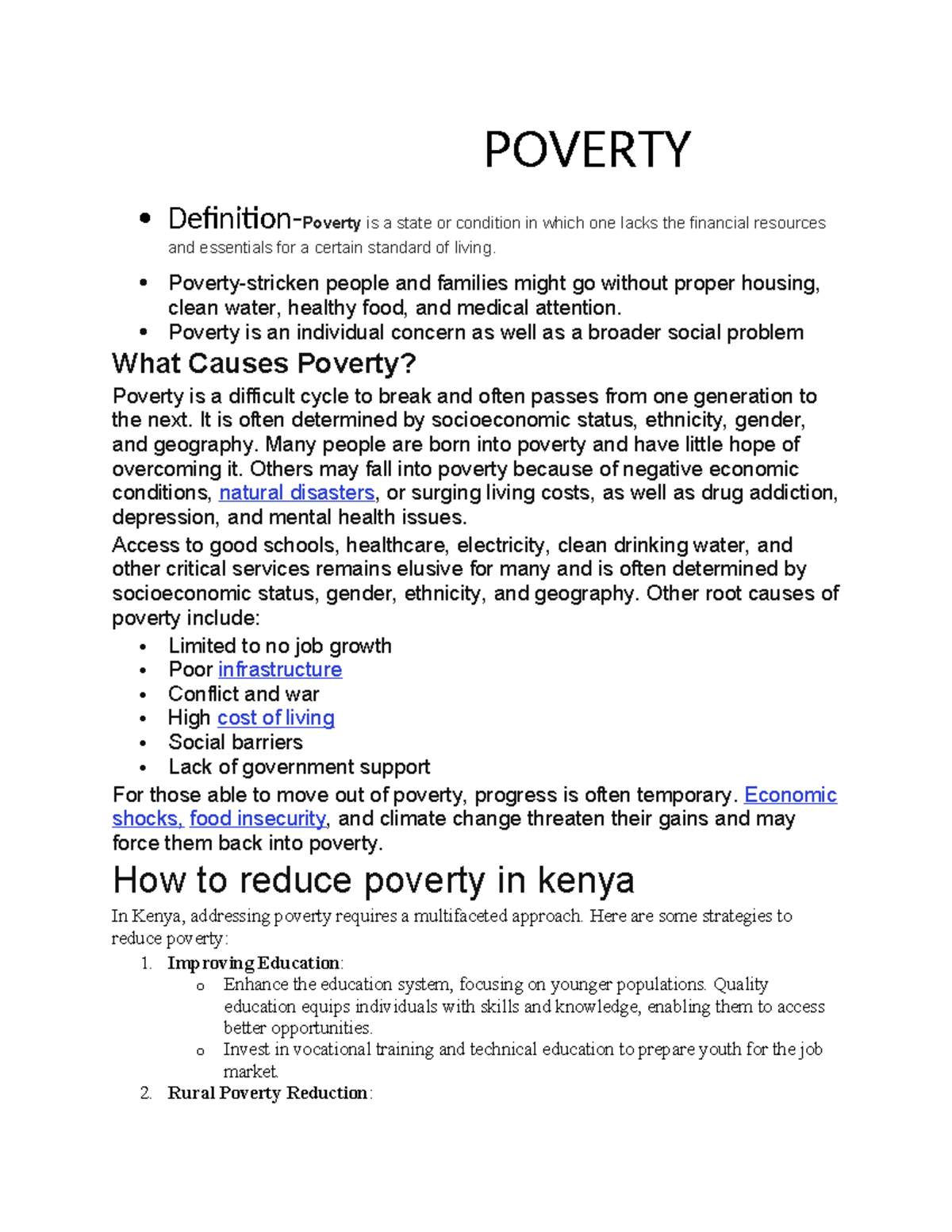 Poverty - environmental science - POVERTY Definition-Poverty is a state ...