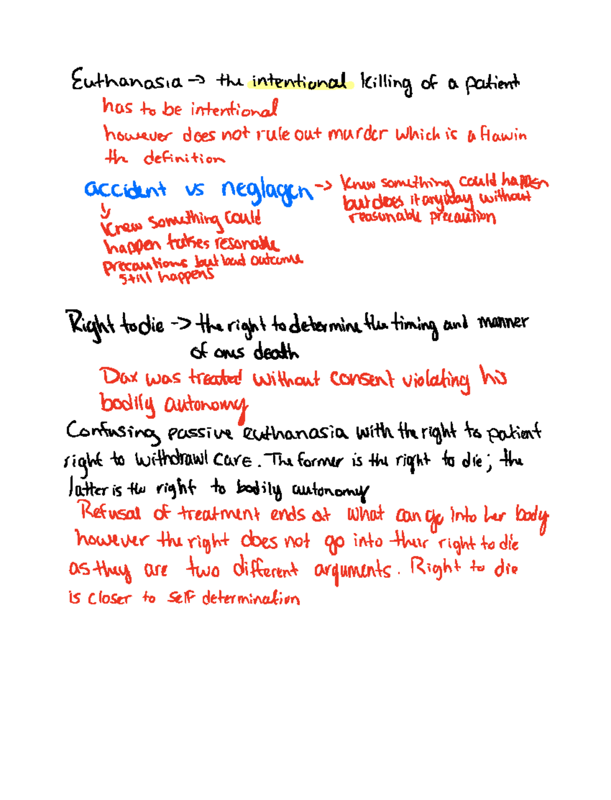 Lecture 10 - Professor Ho - Euthanasia the intentional killing of a ...