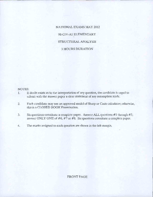 1 Unit 19 - Assignment 1 frontsheet - Structural analysis - Studocu