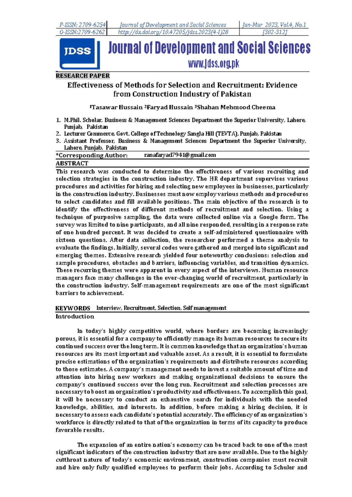 28 effectiveness notes - P-ISSN: 2709- 6254 Journal of Development and ...