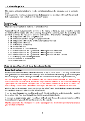 08 Weekly guide - 08 Weekly guide This weekly guide attempts to give ...