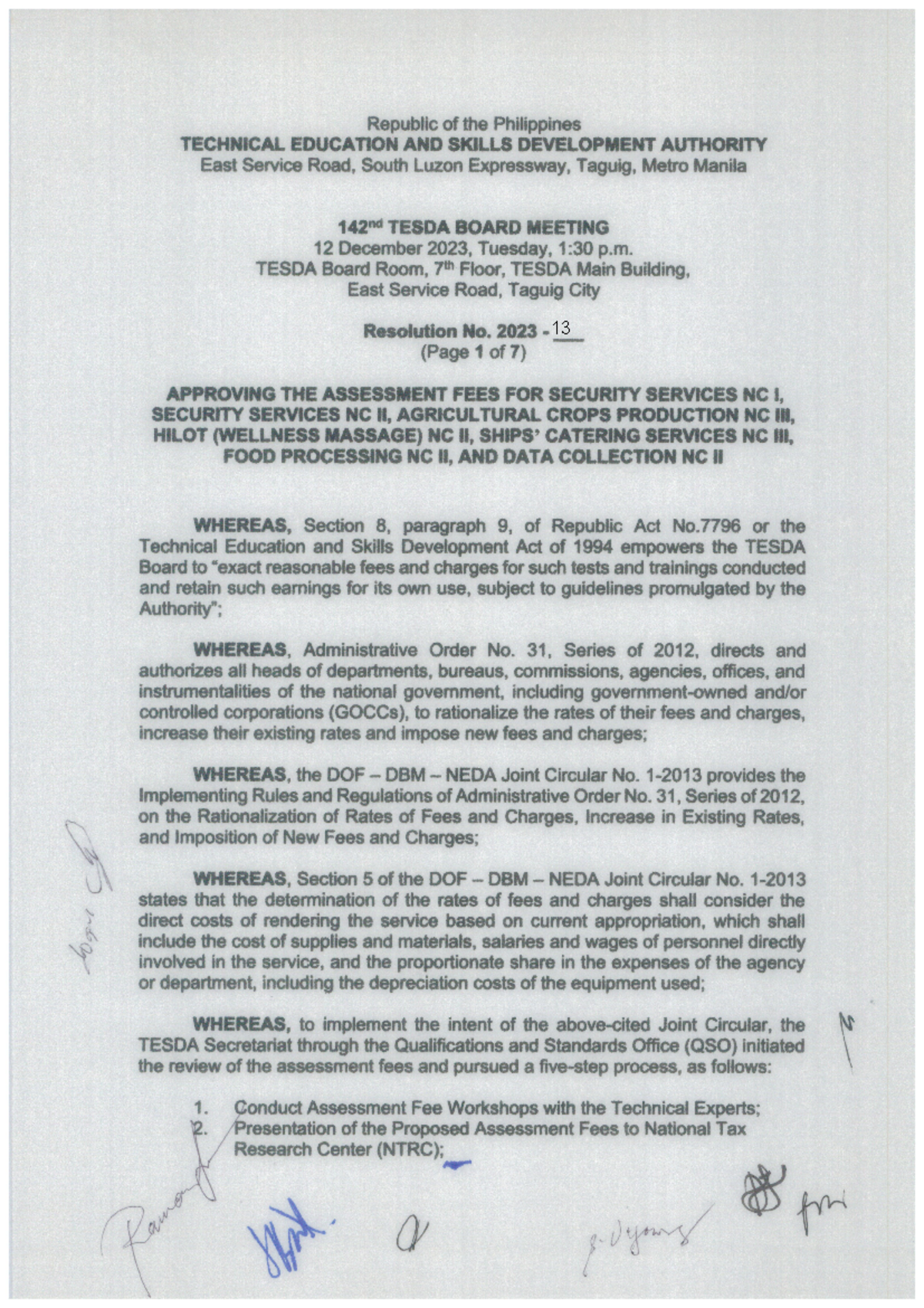 BR 2023-13 tesda - Board resolution sample - Corporation Law (Buss. Org ...