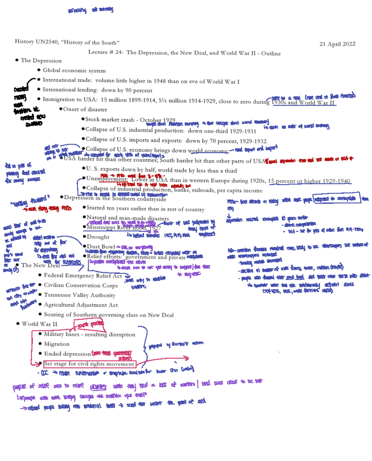 Lecture 24 The Depression, The New Deal and World War II ...