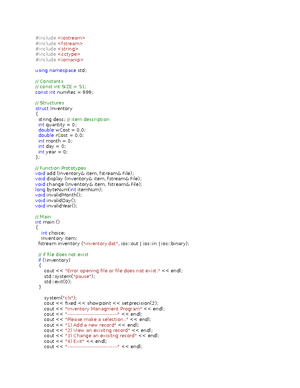 11.4 - Initializing a Structure - Table of Contents | Previous Section ...