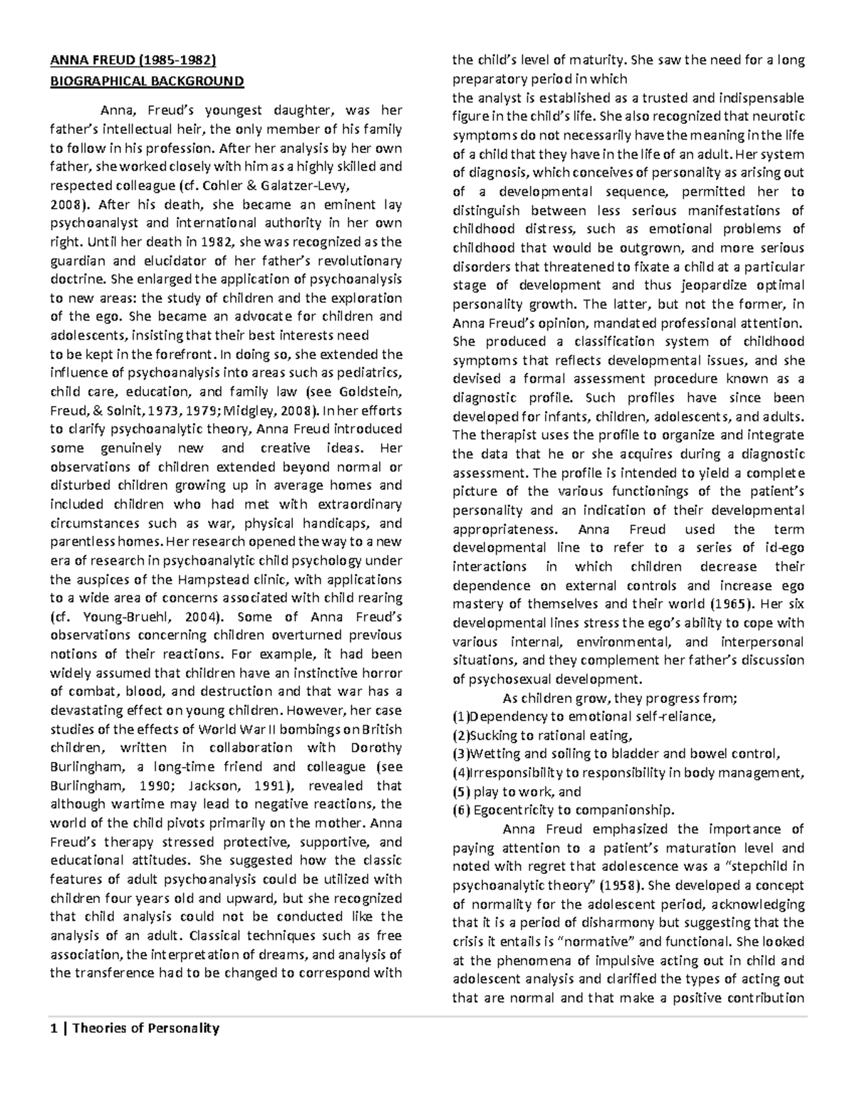 Theories of Personality Barbara Engler Summarized - Warning: TT: undefined function: 32 Warning ...