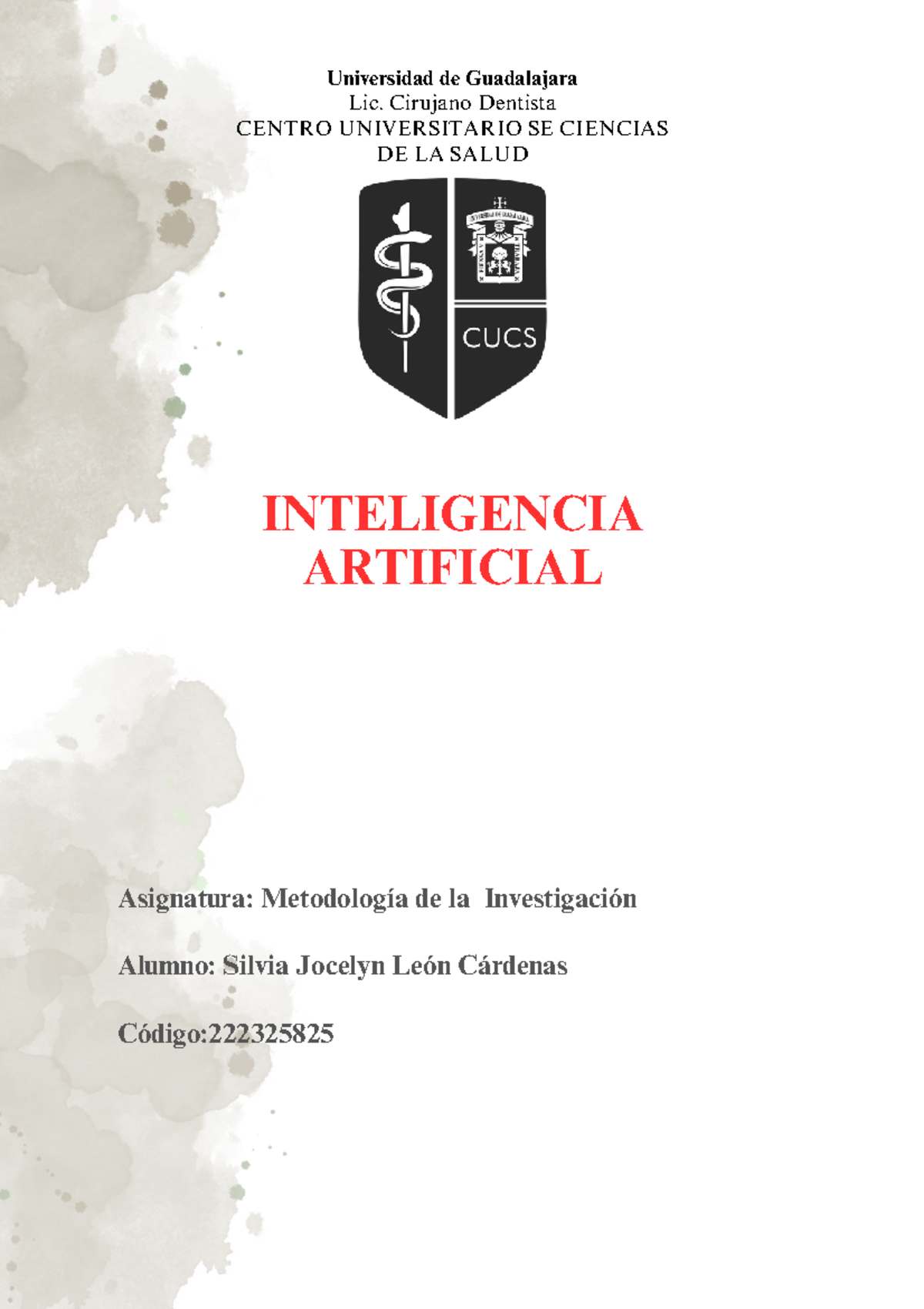 Inteligencia Artificial - INTELIGENCIA ARTIFICIAL Asignatura ...
