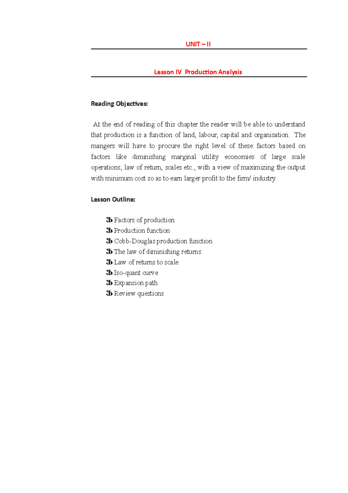 ECON-601-L2 - Managerial Economics CourseWork Lecture Notes and ...