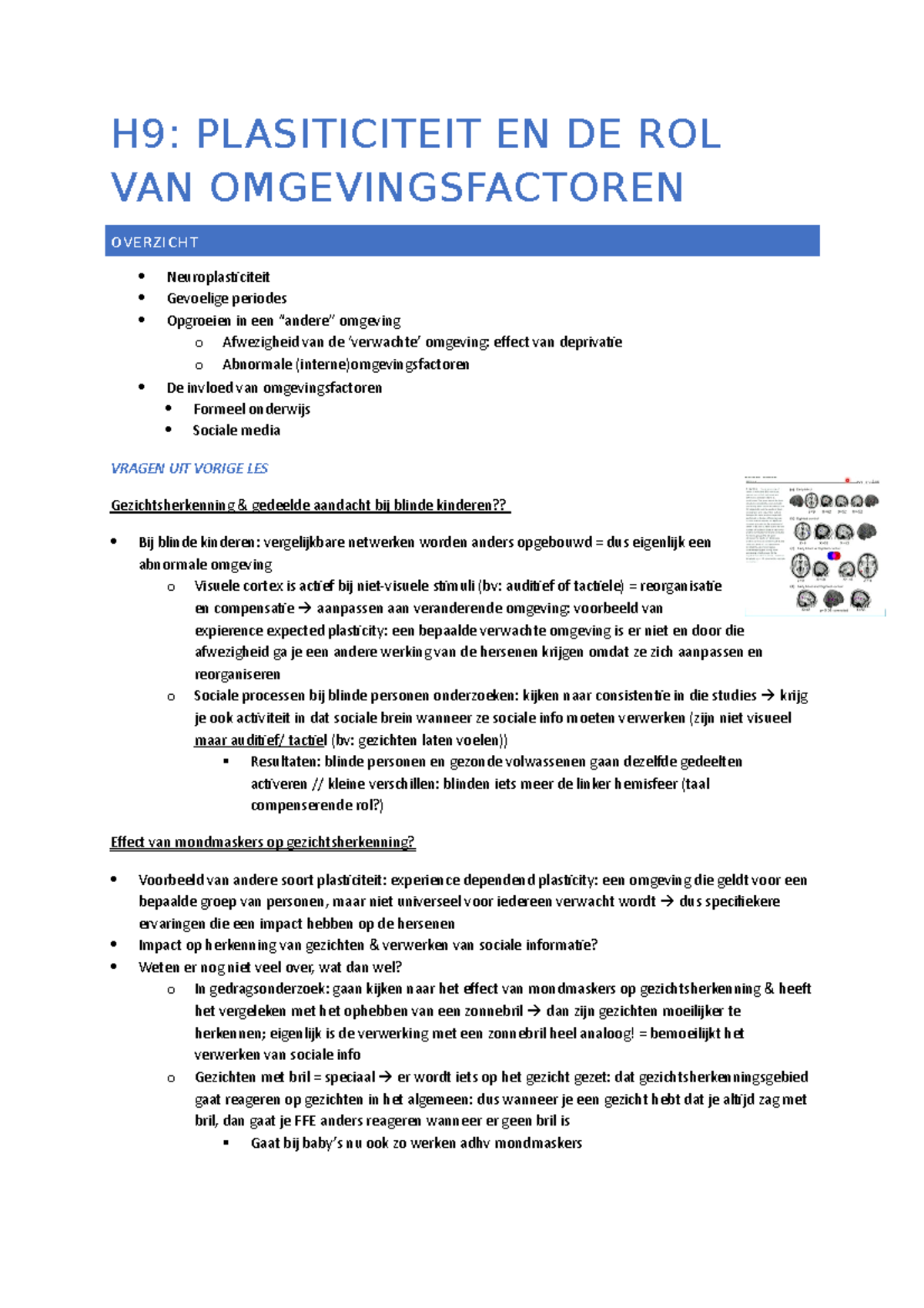 Plasticiteit EN ROL VAN Omgevingsfactoren - Neuropedagogiek - KU Leuven ...