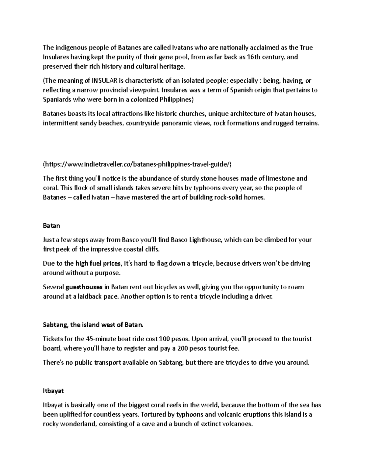 Batanes 2 - The indigenous people of Batanes are called Ivatans who are ...