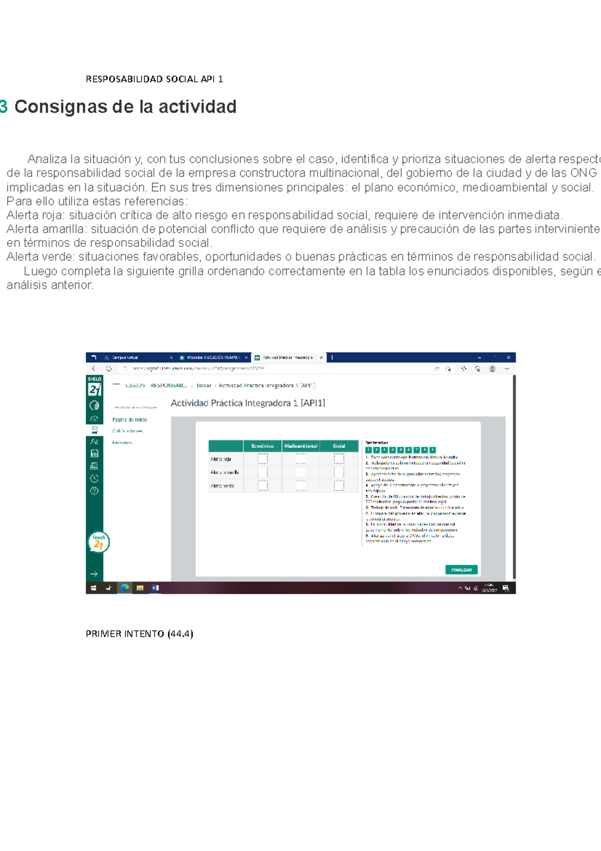 Resposabilidad Social API 1 - RESPOSABILIDAD SOCIAL API 1 Consignas de la actividad Analiza la ...