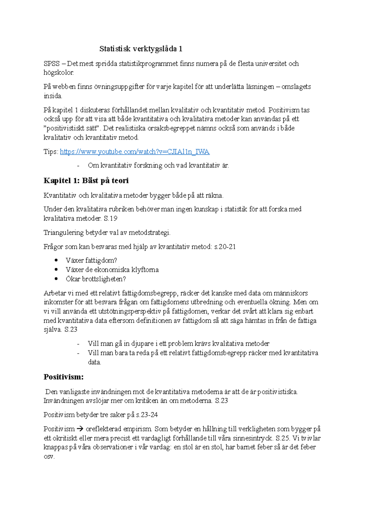 Statistisk verktygslåda 1 - Statistisk 1 SPSS Det mest spridda ...