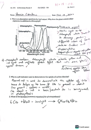 Exam 2 bio 201 lab - some if not all questions at the back of the lab ...