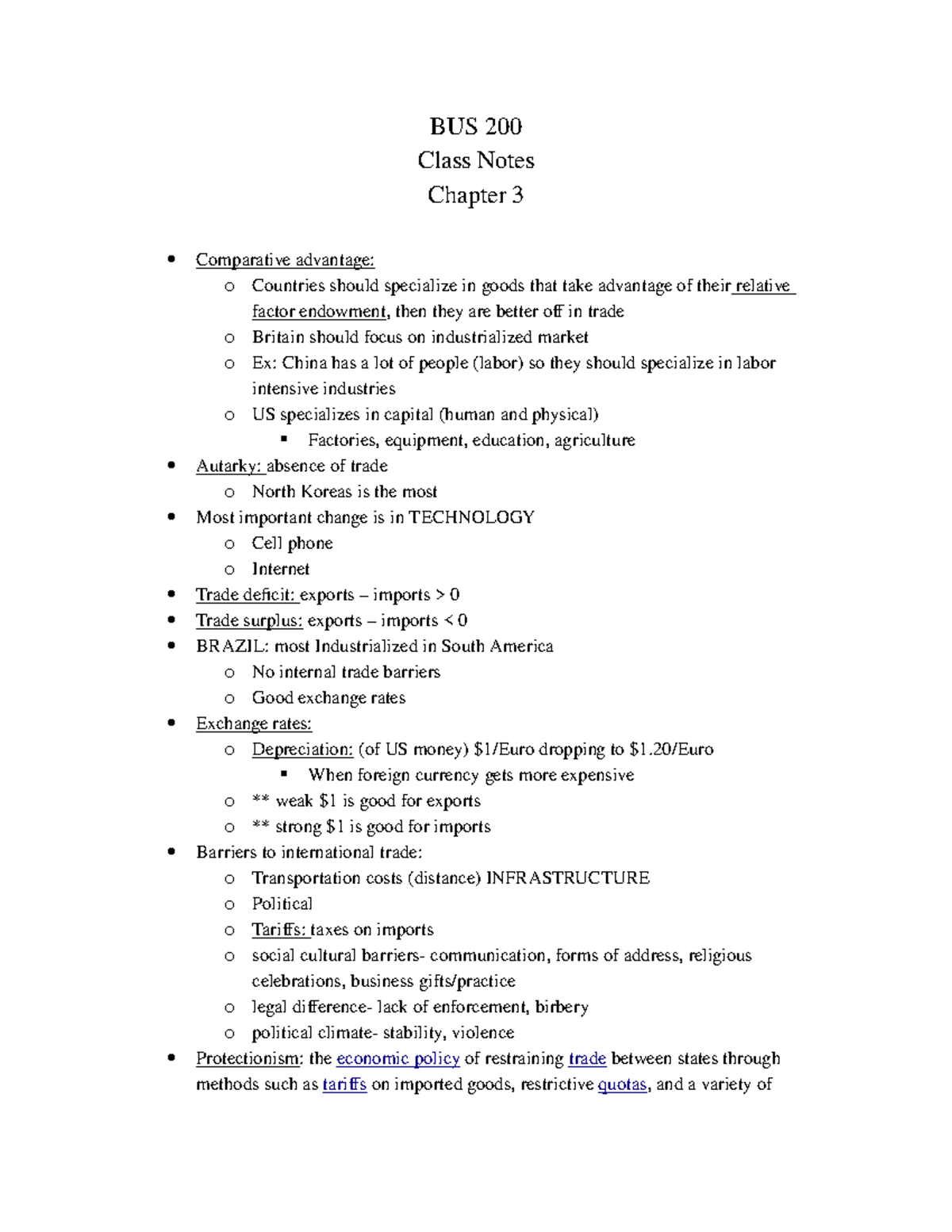 BUS 200 Notes Class 3 - Professor Spigelman - BUS 200 Class Notes ...