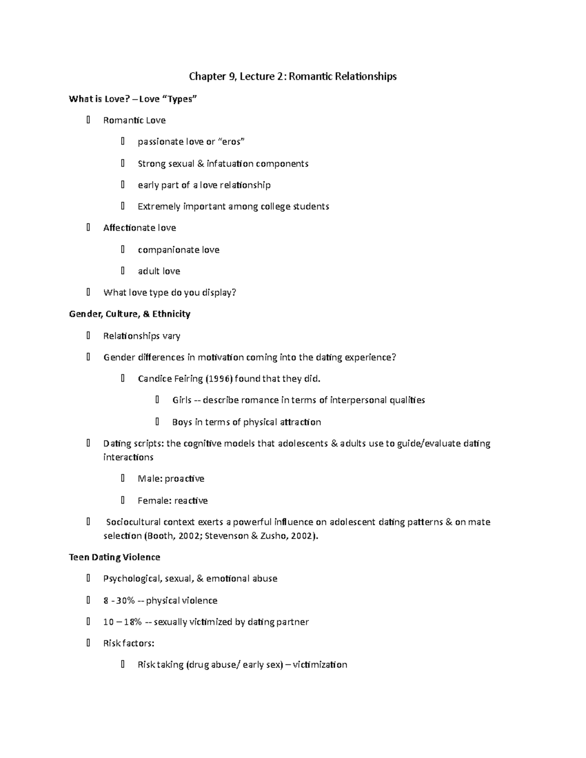 Romantic Relationships Day 2 - Chapter 9, Lecture 2: Romantic ...
