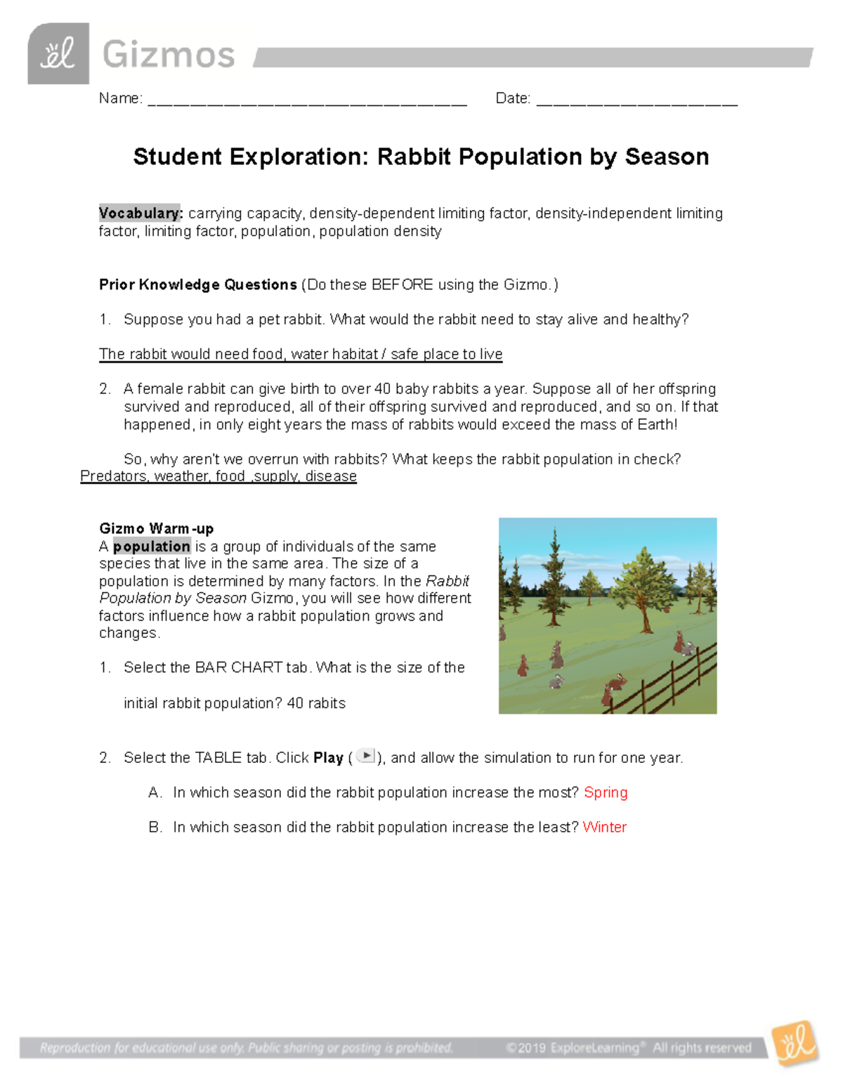 Kaydin Campbell - Rabbit Population Season Gizmo - Name