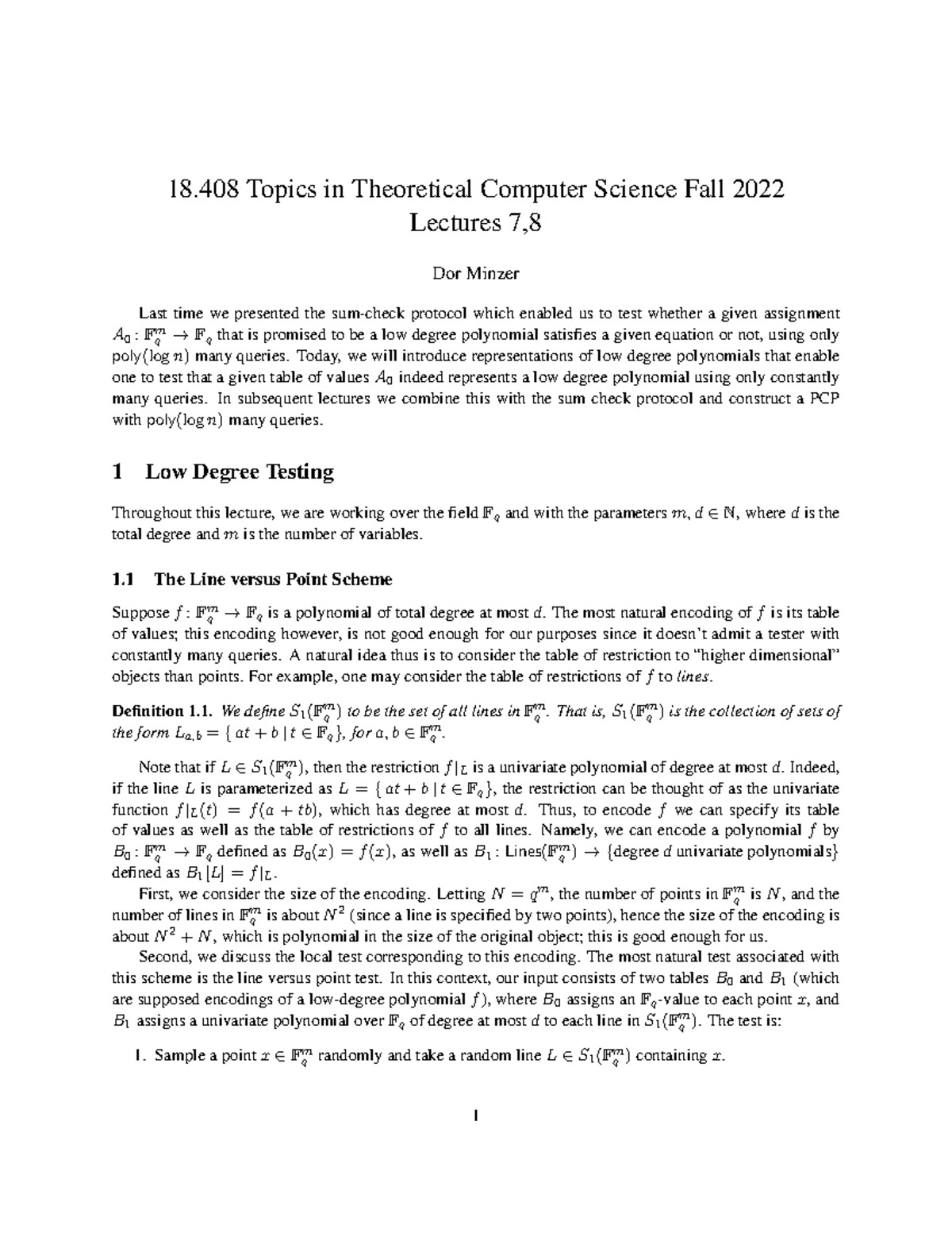 Topics In Theoretical Computer Science Lecture 7 18 Topics In Theoretical Computer Science