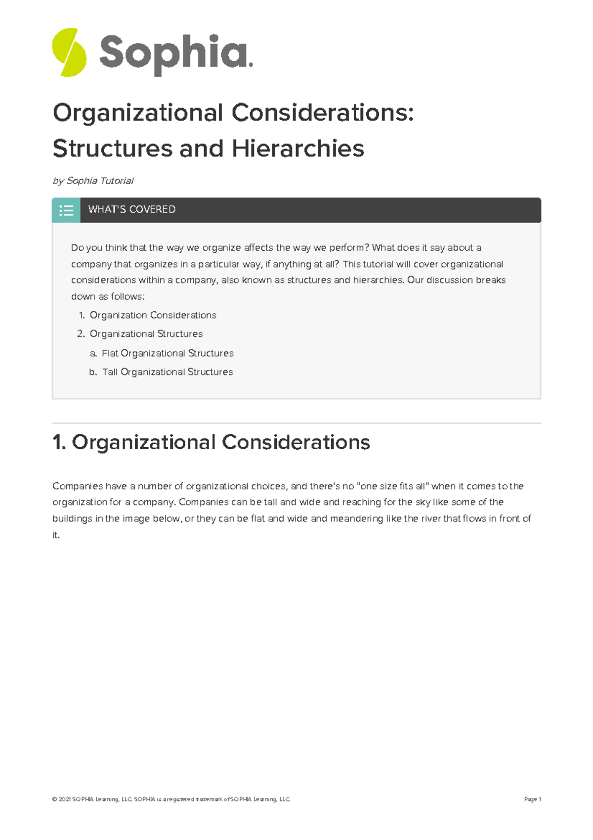 Organizational considerations structures and hierarchies ...