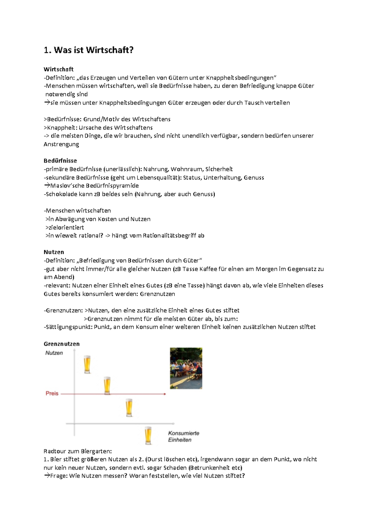 1) Was ist Wirtschaft - Vorlesungsnotizen 1 - 1. Was ist Wirtschaft ...