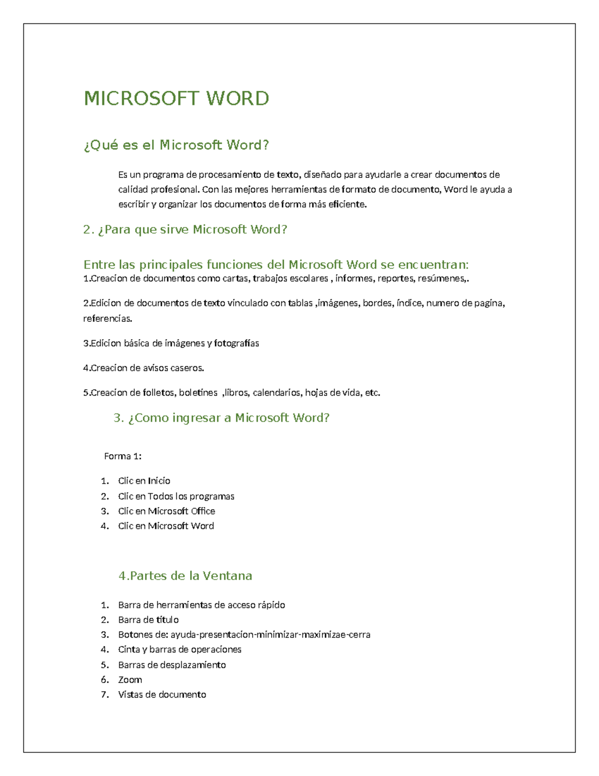 Microsoft WORD - informacion sobre la herramienta de Word - MICROSOFT ...