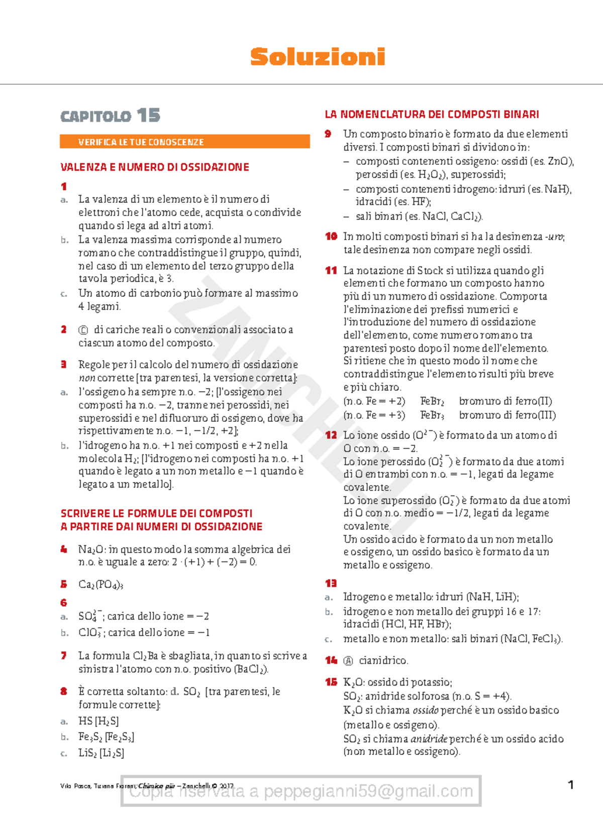 Posca Chimica piu Soluzioni Esercizi Cap 15 - Vito Posca ,Tiziana Fiorani, Chimica più ...