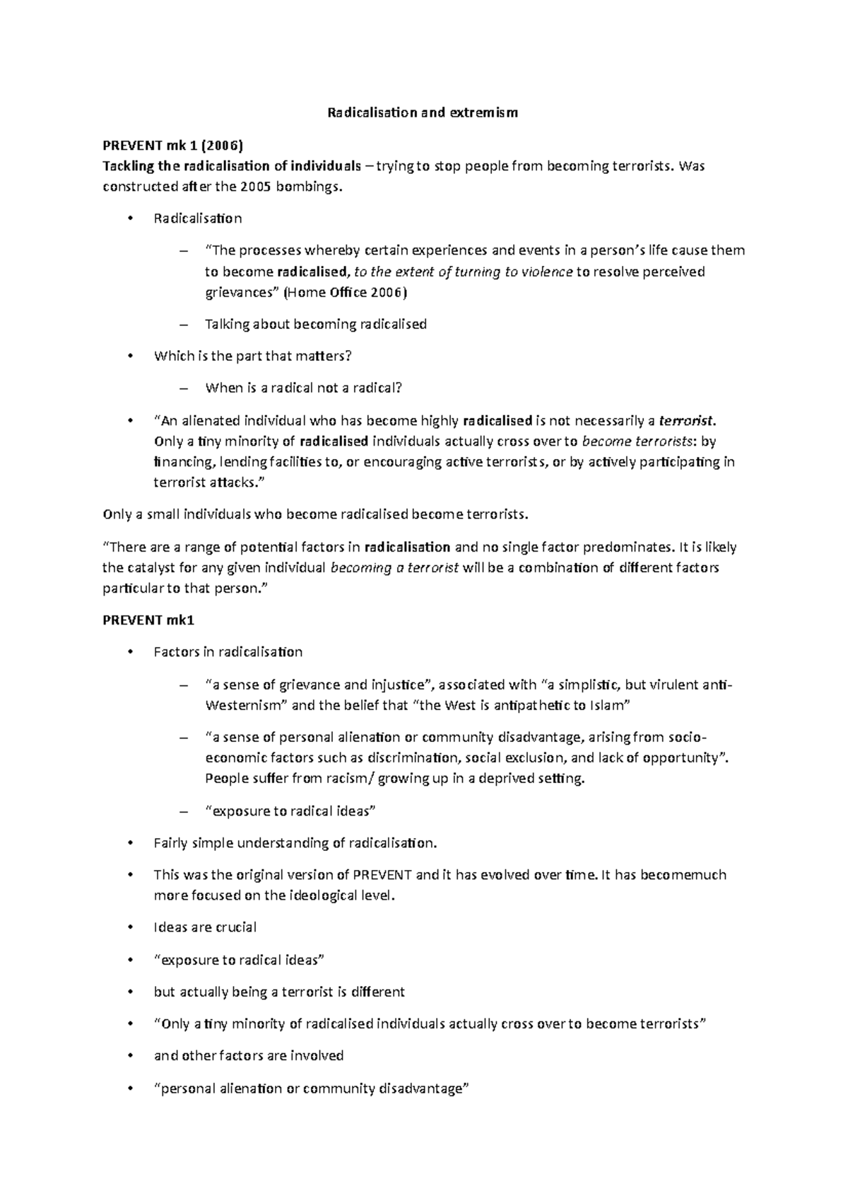 Lecture 5 - Radicalisation and extremism - Radicalisation and extremism ...