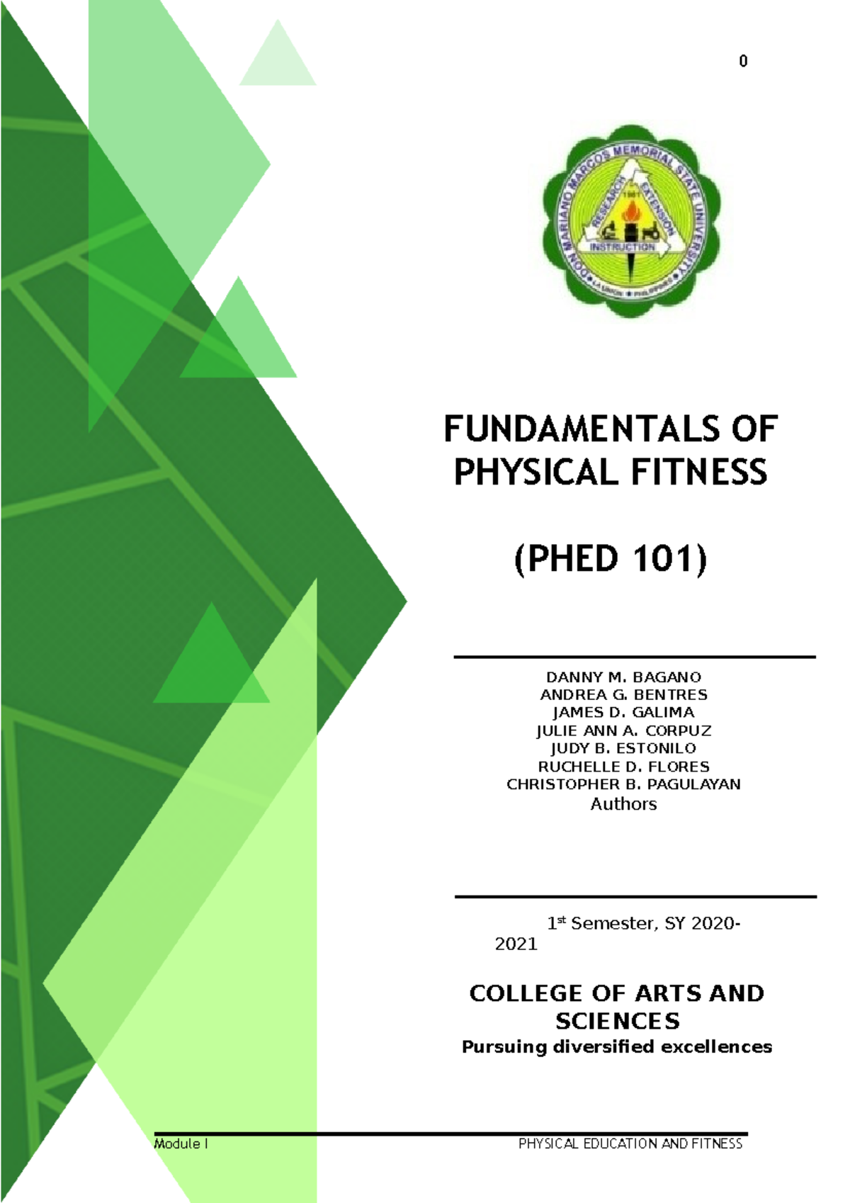 Module Phed 101 final - lesson 13 - FUNDAMENTALS OF PHYSICAL FITNESS ...