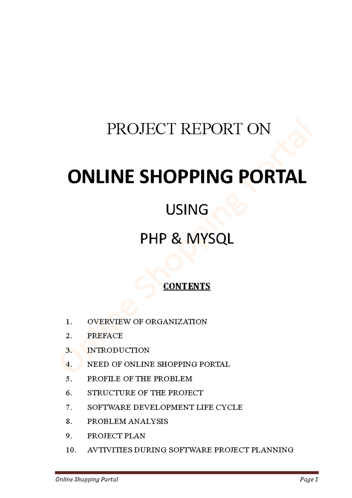 Shopping-Portal - MINI PROJECT ABSTRACT - PROJECT REPORT ON ONLINE ...