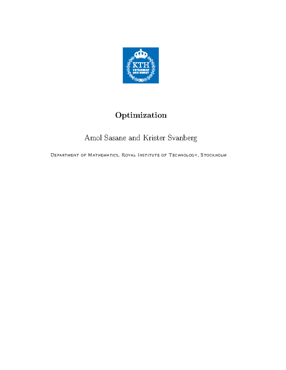 Optimization 2020 - asdasd - Optimization Amol Sasane and Krister ...