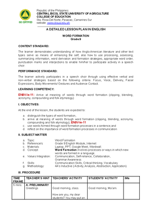 MATH10 Q4 W1 - lesson plan - Detailed Lesson Plan in Mathematics Grade ...