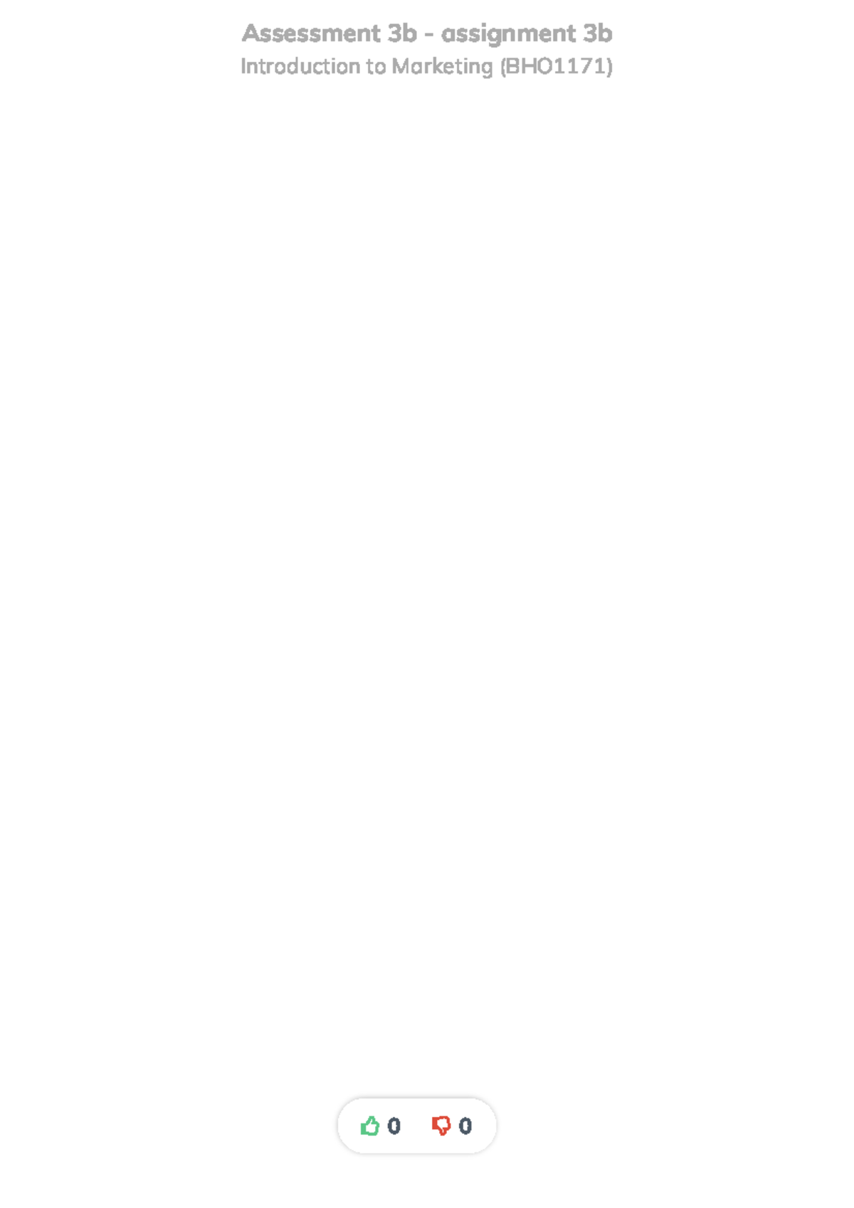 Dlstudocu - assignment - Assessment 3b - assignment 3b Introduction to Marketing (BHO1171) - Studocu