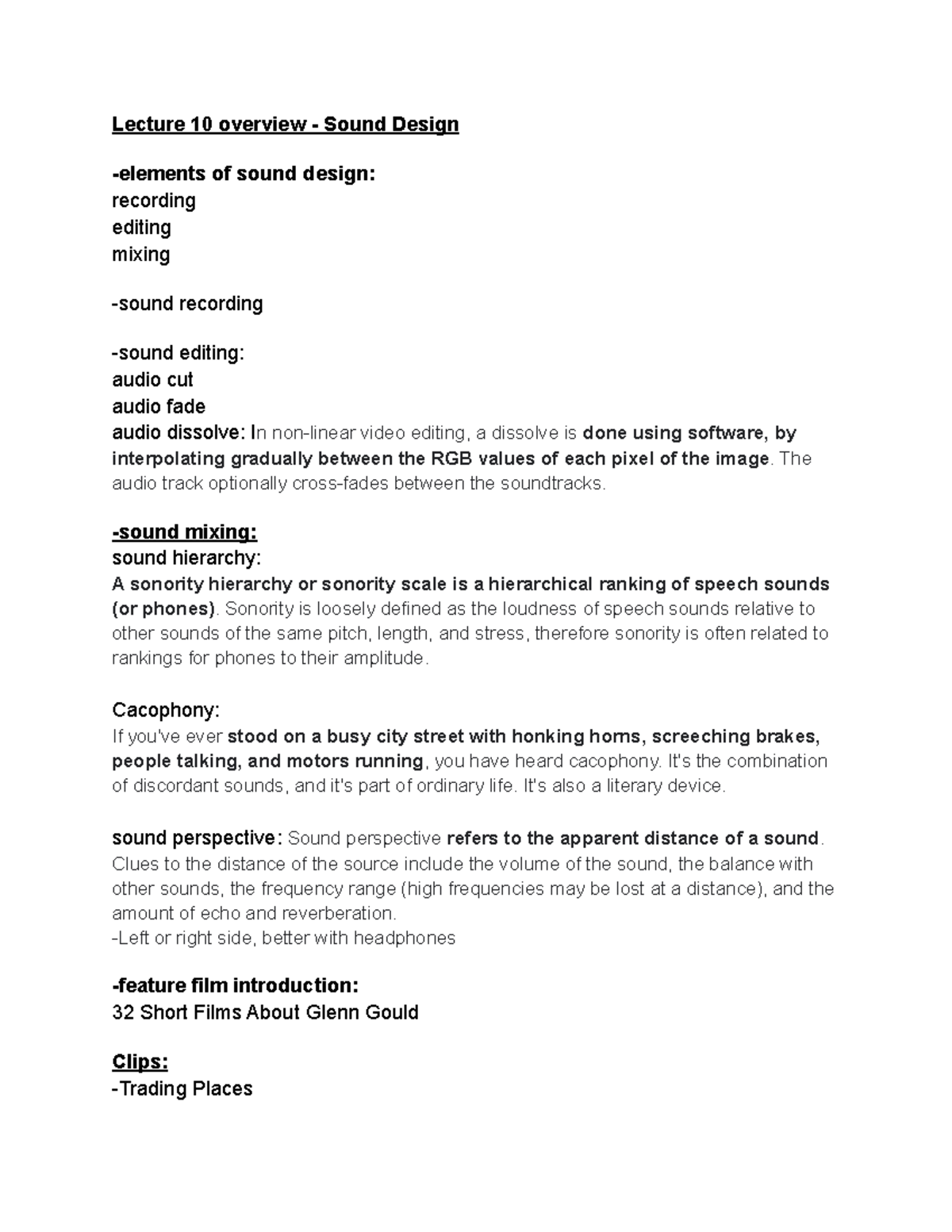 #10 June 7th 2022 - notes - Lecture 10 overview - Sound Design ...