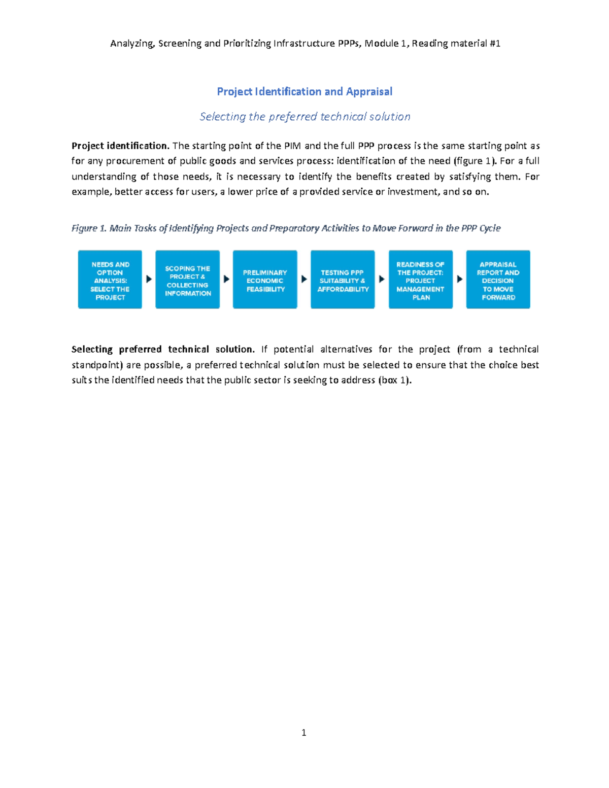 WBG-Module 1 Reading 1 From Project identification to appraisal revised ...