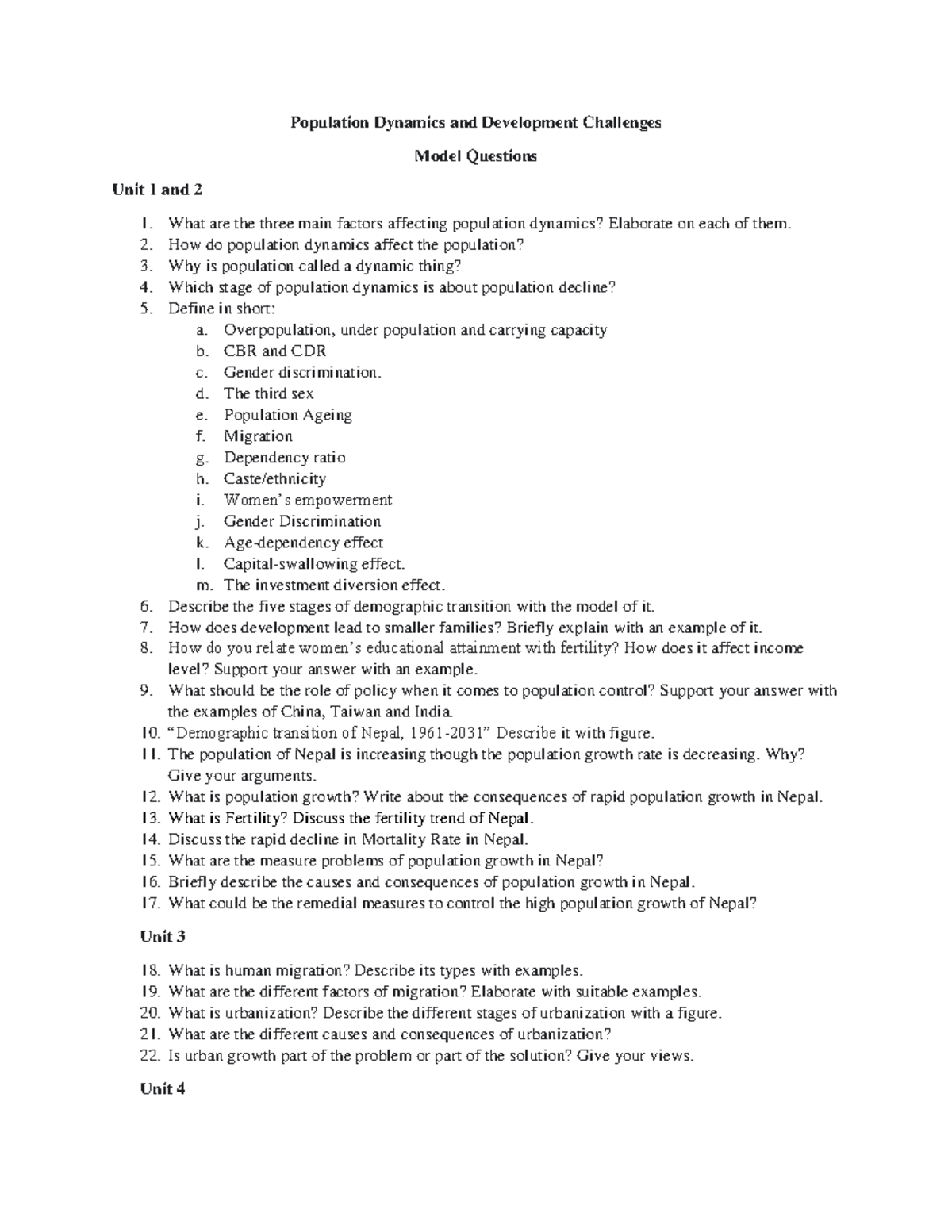 Question-model - Population Dynamics and Development Challenges Model ...